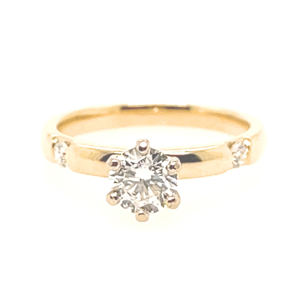 14K Yellow Gold LAB Diamond Engagement Ring with .75 Carat Center ...