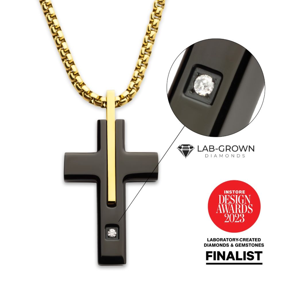 Men's Lab-Grown Diamond Cross Pendant – Fernbaughs Logansport